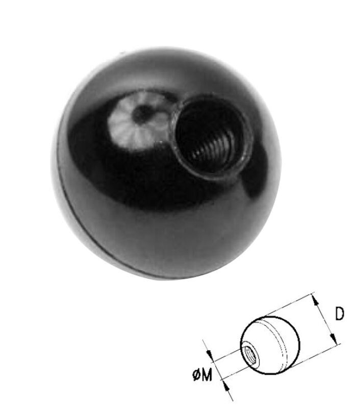 POMELLO A SFERA DIAMETRO 30 mm. FORO FILETTO M8: CERMAG - 60204 ...